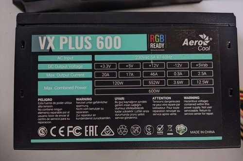 Блок питания AeroCool VX600 600W
