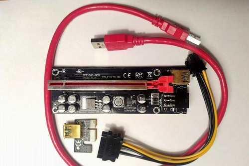Райзер v009s plus USB 3.0 (6pin/SATA) led - 16 шт