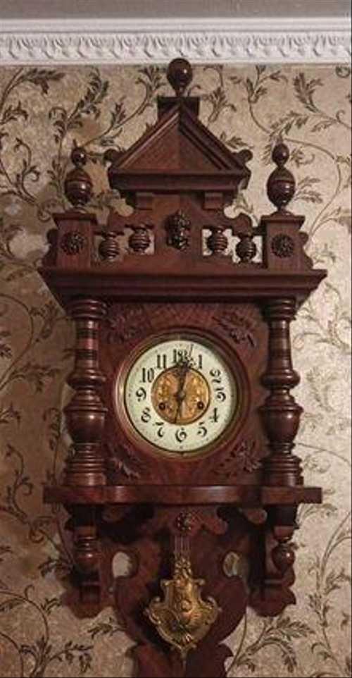 Антикварные настенные часы с боем Junghans