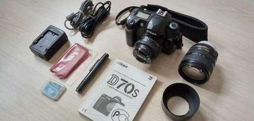 Nikon D70s полный комплект +объектив 50mm f/1.8D