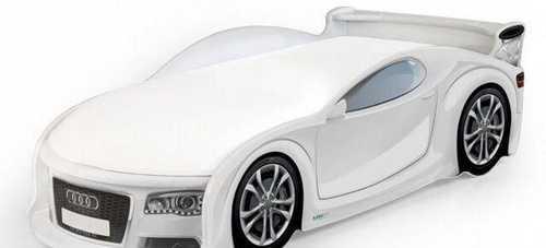 Кровать-машина Audi A4 белая (UNO)