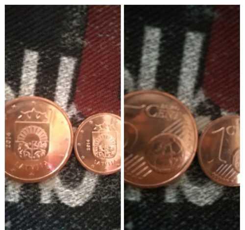 Монеты евроценты из Латвии