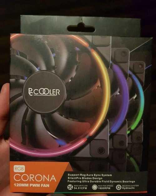 Два вентилятора PCcooler RGB
