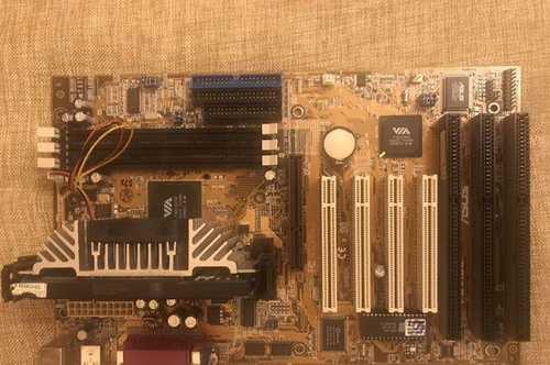 Материнская плата Asus P3V133 + Pentium III 500
