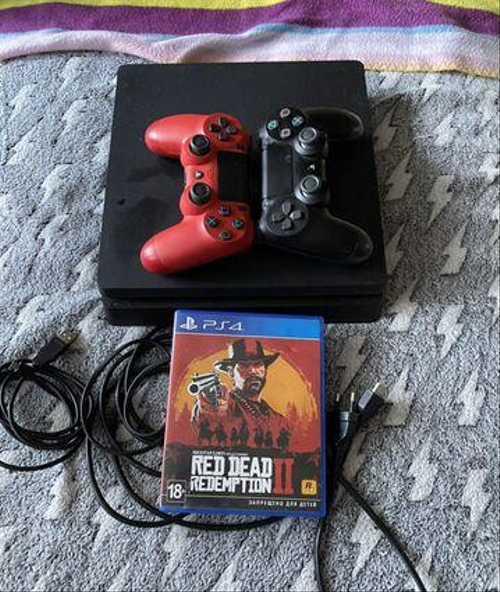 Sony playstation 4 slim 500gb +RDR2+ 2 dualshock