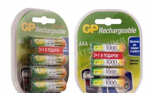Набор аккумуляторных батареек AA и AAA GP gpre2700AA1000AAA