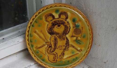 Настенная тарелка Олимпийский мишка