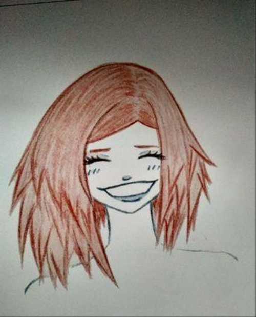 Плакат аниме арт art smile girl