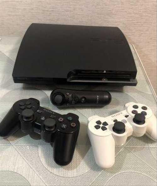 Sony playstation 3 PS3 slim + 2джойстика и др