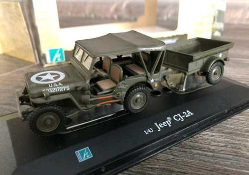 1/43, Jeep SJ-2A с прицепом, Cararama