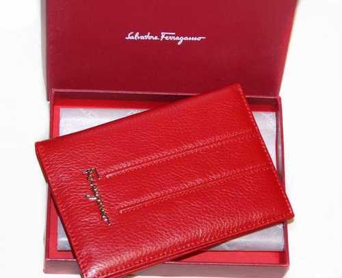 Кожаная обложка Ferragamo red для паспорта люкс