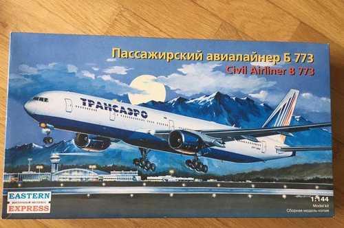 Сборная модель самолета боинг 777-300 звезда вэ