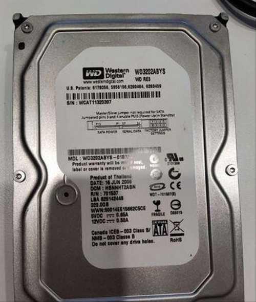 Жесткий диск seagate 320gb (wd3202abys)