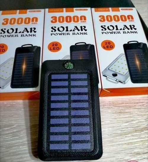 Внешний аккумулятор 30000 mah на солнечной батарее