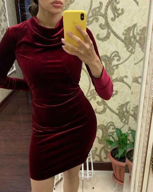 Платье бархат-стретч новое