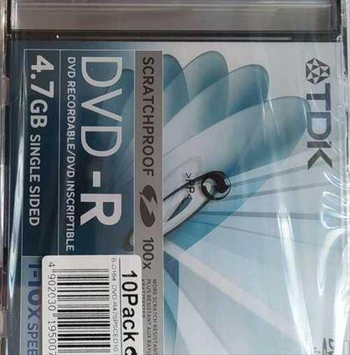 Диски TDK DVD-R ScratchProof 4.7Gb 16x case 10