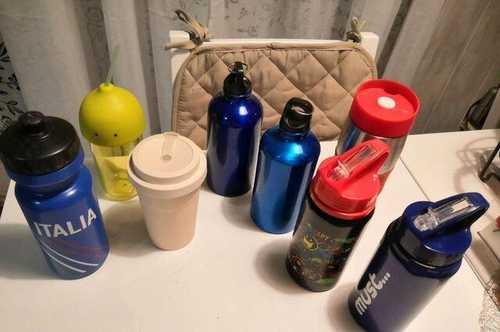 Термокружка, бутылки для воды (метал.и пластик.)