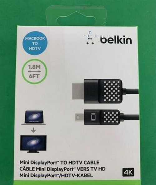 Belkin mini DisplayPort to hdmi/hdtv Cable 4K NEW