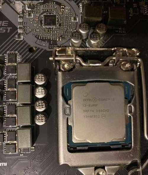 Процессор intel core i3 9100f + материская плата M
