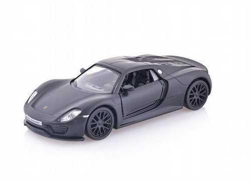 Модель машины RMZ City металлическая RMZ City 1:32 Porsche 918 Spyder, инерционная, черный матовый цвет (554030M)