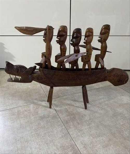 Африканская драконья лодка с 5 воинами