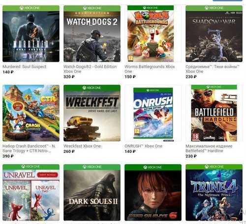 Более 89 игр для Xbox One