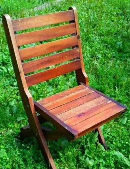Продаю 4 стула складные деревянные дачные