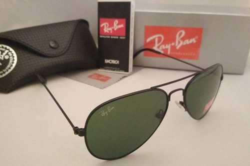 Очки Ray Ban Aviator 3025 стекло темно-зеленые