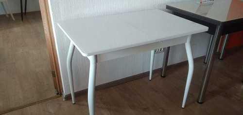 Кухонный стол стеклянный белый Аспен Столбери