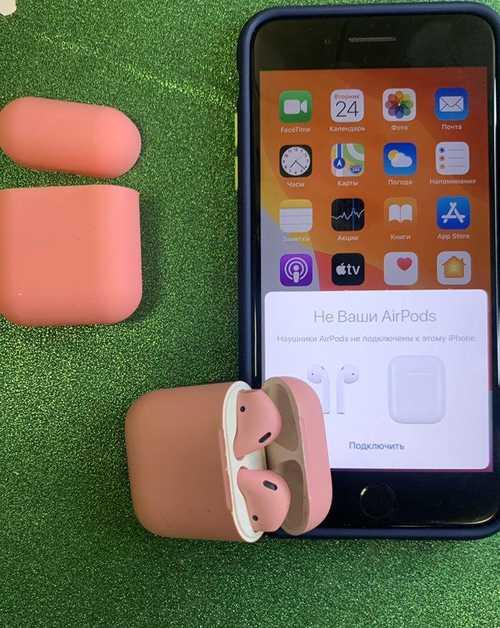 Airpods rose оригинал серия 1 идеал + чехол