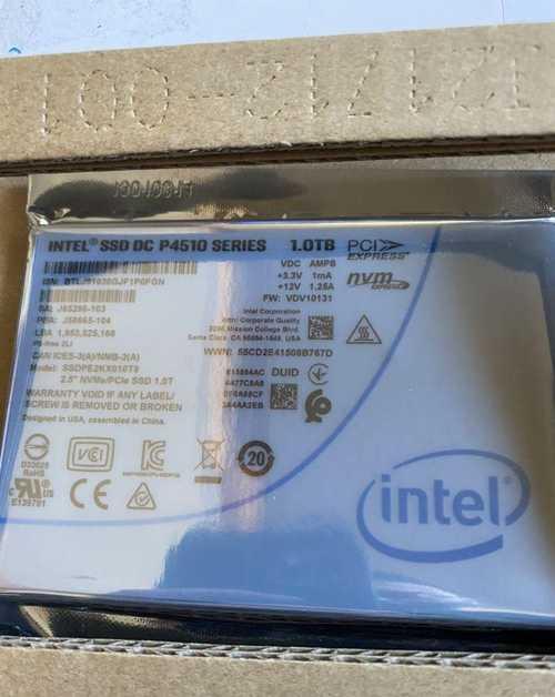 Диск intel ssd dc p4510 1tb