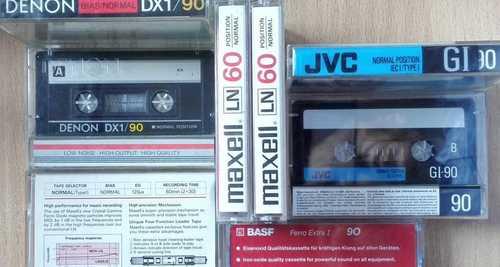 Аудиокассета Denon DX1 90 Maxell LN 60 JVS GI 90