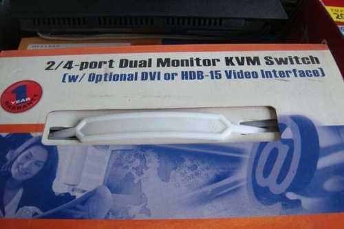 Переключатель клавиатуры 2/4 port Dual Monitor KVM