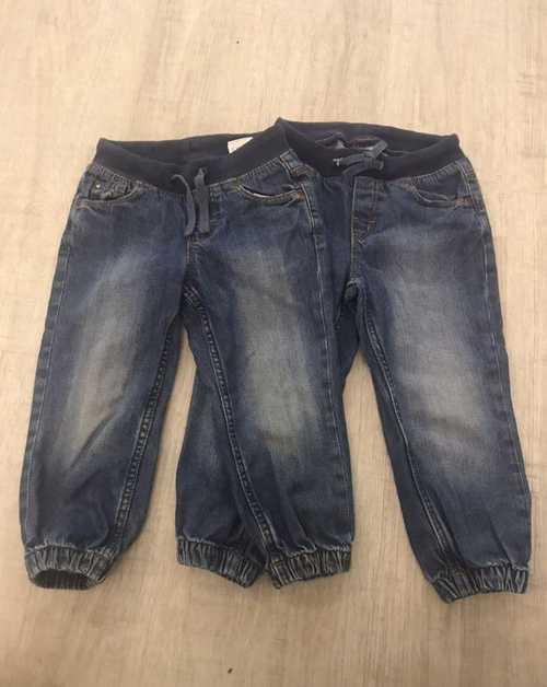 Джинсы HM denim 2 пары 92 р