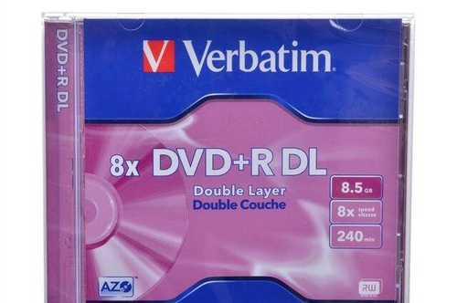 Двухслойный диск verbatim DVD+R 8.5GB DL 8x