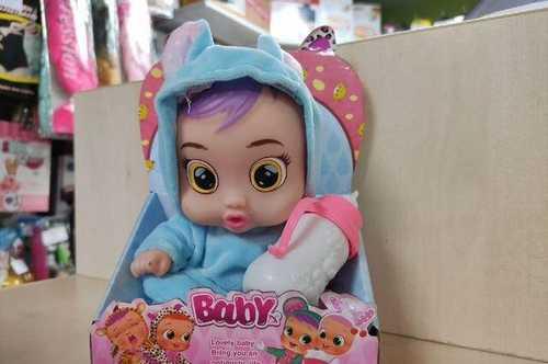 Кукла Плачущий малыш Cry babies в голубом