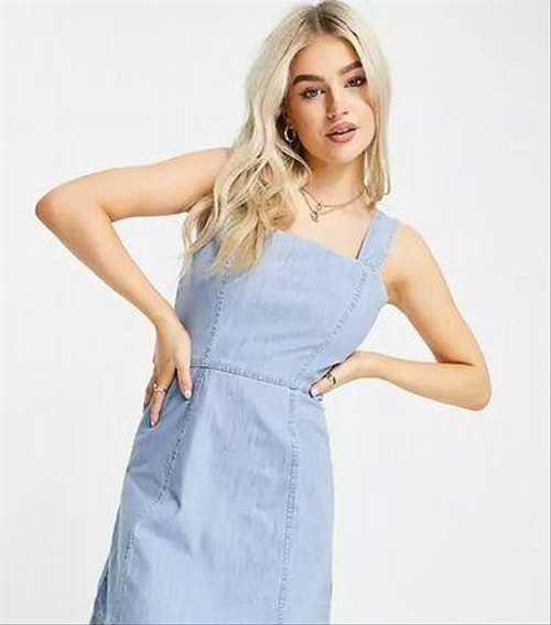 Джинсовый голубой сарафан ASOS petite