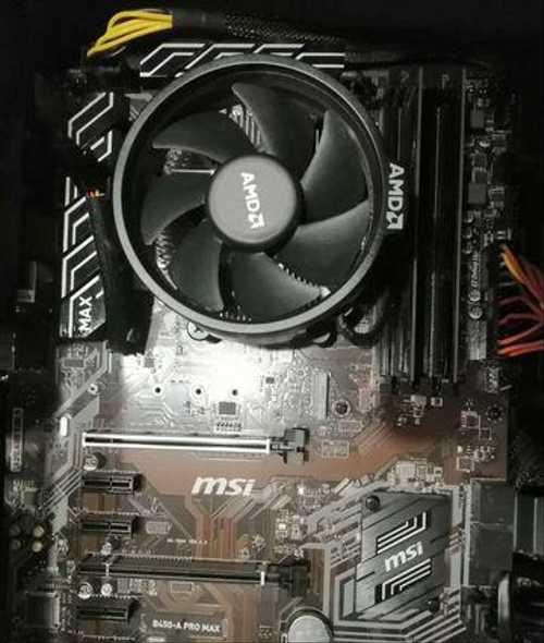 Комплект ryzen 5 2600x/msi b450-a pro max