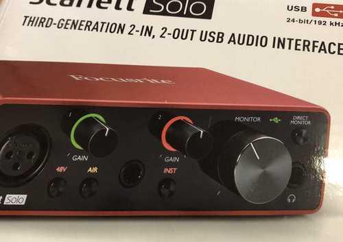 Focusrite Scarlett Solo 3rd Gen аудиокарта, новая