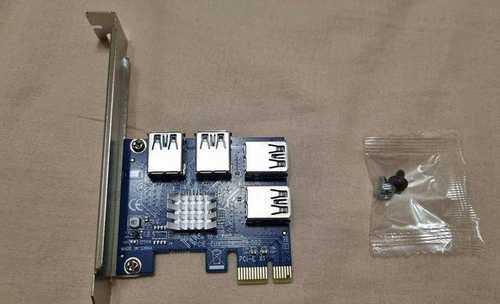 Разветвитель для видеокарт PCI-E 1x на 4 USB