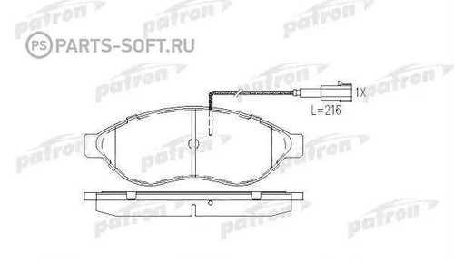 Patron PBP1925 Колодки тормозные дисковые передн citroenjumper c бортовой платформой/ходовая часть 04.06,jumper автобус 04.06,jumper фургон 04.06, fia