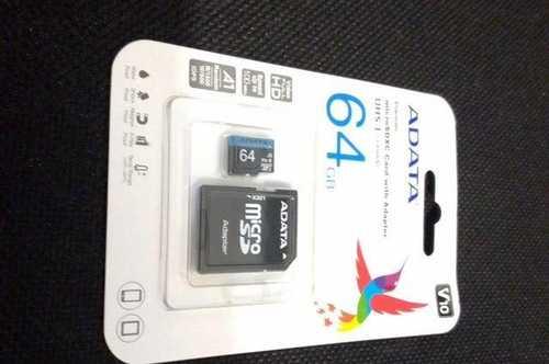 Новая карта MicroSD adata 64 Gb