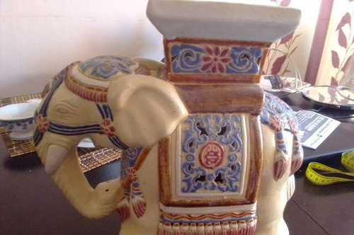 Винтаж Керамический слон под кашпо Индия