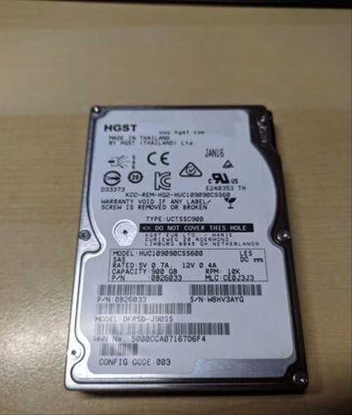 Жесткий диск SAS 900 Gb 2'5 hgst HUC109090CSS600