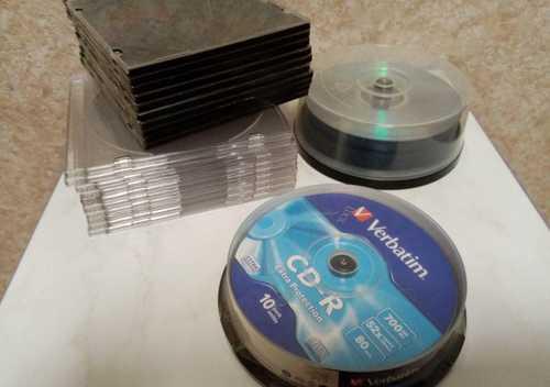 DVD-R, CD-R новые + коробки
