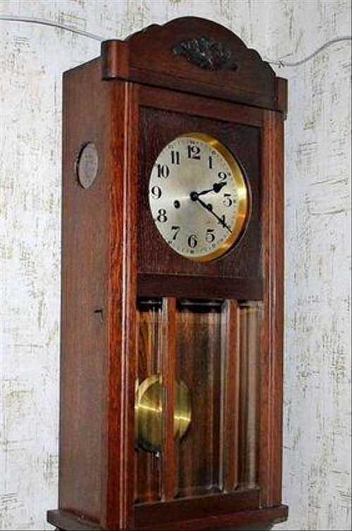 Антиквариат немецкие настенные часы gustav becker