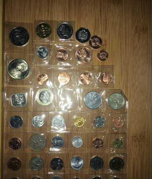Набор монет разных стран 42 шт