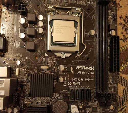 Мат плата Asrock H81M-VG4 с процессором G3250