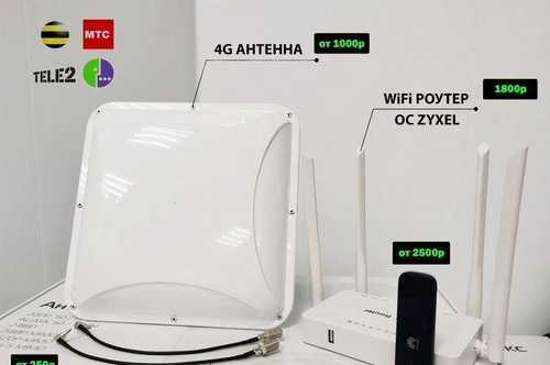 4G модем - Роутер - Антенна - Безлимитный Интернет