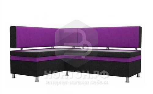 Кухонный уголок Стайл микровельвет черный / фиолет
